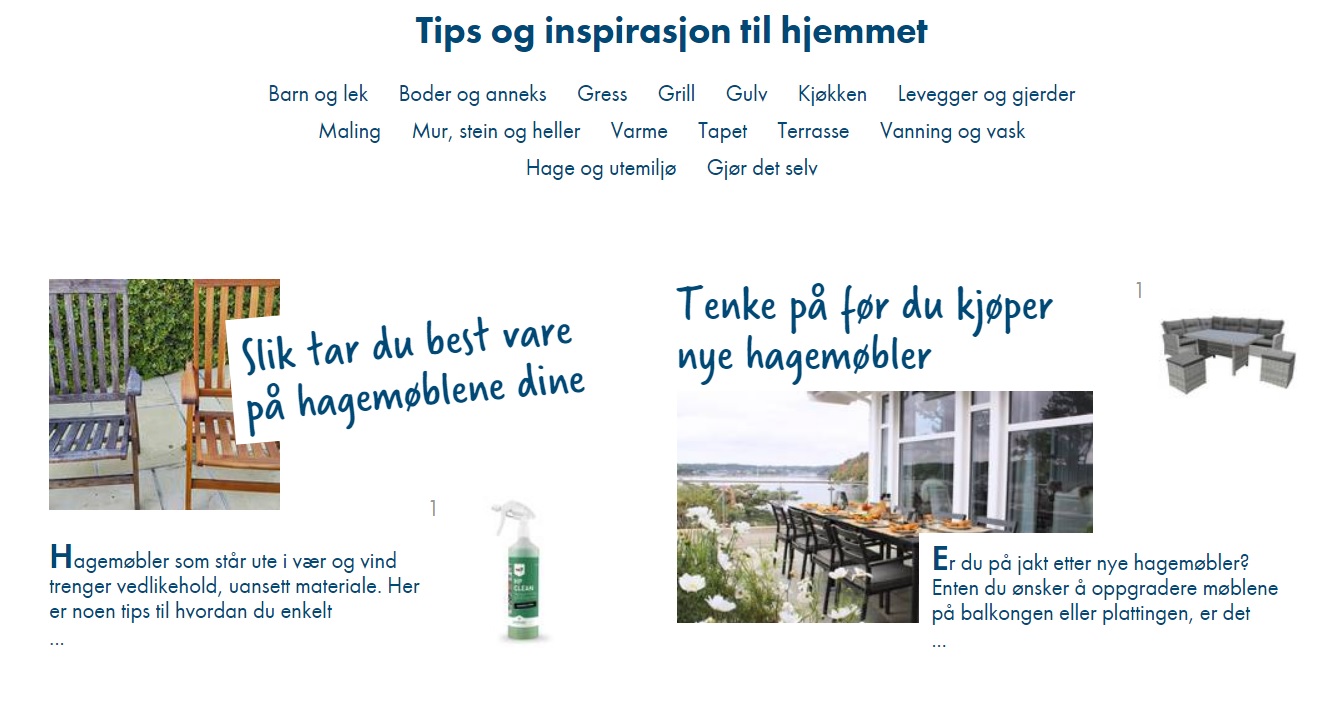 Tips og inspirasjon til hjemmet